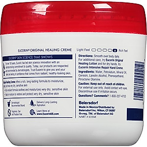 Eucerin Original Healing Cream - Fragrance Free, Rich Lotion for Extremely Dry Skin - 16 oz. Jar