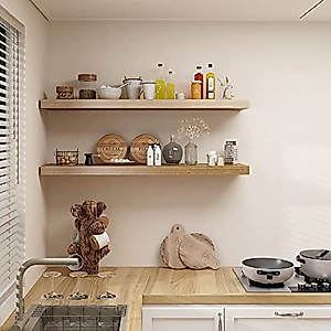 WELLAND 12" Deep Wall Shelves, Floating Wall Shelf Large Floating Shelves, 47.24" L x 11.81" D x 2" T, Deeper Than Others, Retro