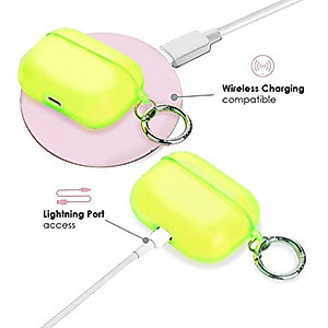 Velvet Caviar Neon Yellow AirPod Pro Case Cute Cover for Girls, Women with Keychain - Cool Protective Hard Cases Compatible with Apple AirPods Pro