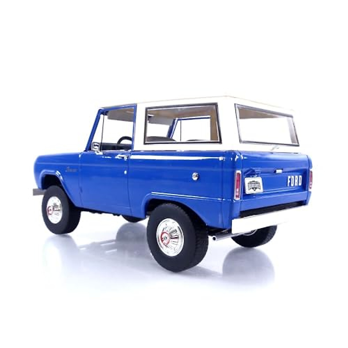 Greenlight 1966 Ford Bronco Blue with Cream Top 26th Annual Woodward Dream Cruise Featured Heritage Vehicle Artisan Collection 1/18 Diecast Model Car
