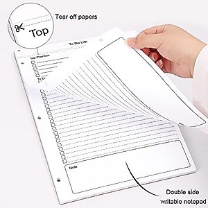 To Do List Notepad, Daily Task Planner with Checklist, 52 Sheets Tear Off Note Pad with 2023 Calendar, Work and Personal Organized, 8.5" X 11", A4 Size, 3 Hole Punched