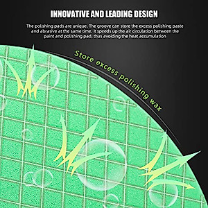 Polishing Pads, 5Pc 5 Inch 125mm Orbital Buffer Polisher Pads and 1Pc Microfiber Buffing Pads, Foam Polish Pad for Compounding, Polishing and Waxing, for 5''/125mm Backing Plate Car Polisher -GPP5MIX