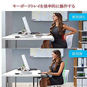 LMDX Slide Keyboard Tray Under Desk - for Keyboard Mouse Holder Workspace Organizers - Adjustable Height Desk Extender - Ergonomic/Protect Eyesight - Slide-Out Keyboard Drawers, White, 70cm x 27cm