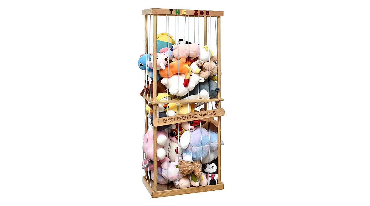 FUIN Wooden Stuffed Animal Zoo Storage - Durable & Stylish