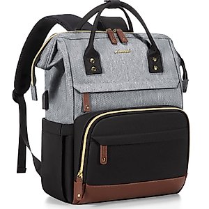 LOVEVOOK Laptop Backpack for Women, 15.6 Inch Work Business Backpacks Purse with USB Port, Large Capacity Nurse Bag College Bookbag for School, Waterproof Casual Daypack for Travel