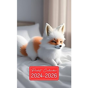 Pocket Calendar 2024-2026: Two-Year Monthly Planner for Purse , 36 Months from January 2024 to December 2026 | Anime fox illustration | Playful and vibrant | Bedroom