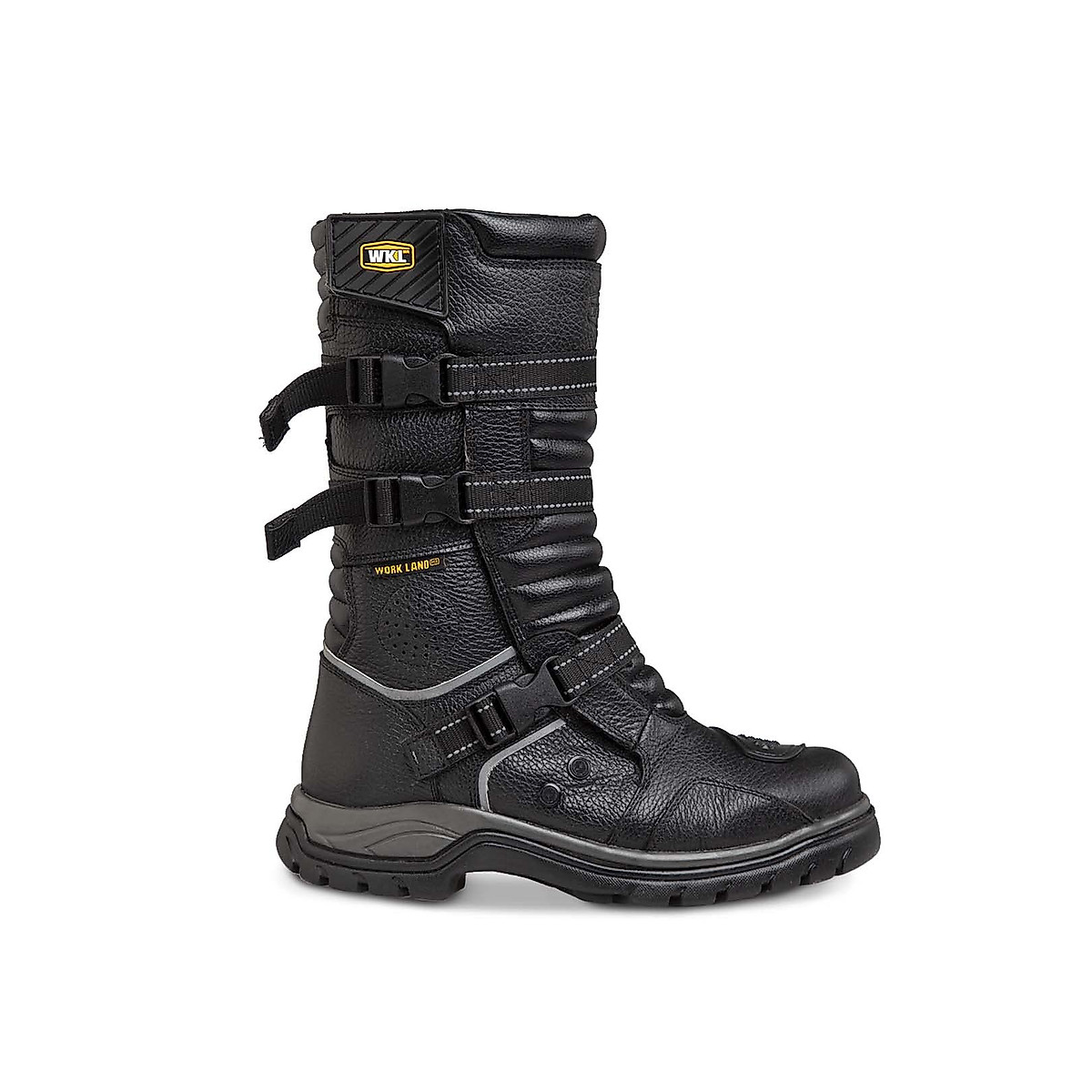 WORKLAND 77415 Motorcycle Boots for Men - Leather Boots with Protections - Work Boots For Men - Rubber Sole Slip Resistant and Reflective Motorcycle Riding Boots - Botas para Motocicleta Hombre