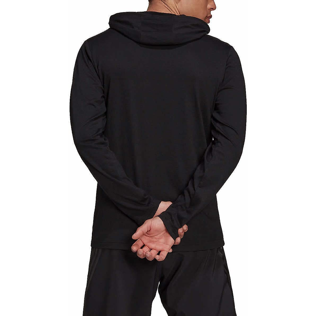 adidas Mens Lightweight Pullover Hoodie T-Shirt (2X-Large, Black/White)