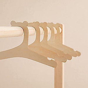 Kid Clothes Hangers Baby Storage Organizer Holder Natural Wooden Hat Hook(5pcs)
