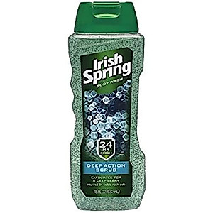 Irish Spring Body Wash Deep Action Exfoliating Scrub, 18 Fl Oz (Pack of 2)