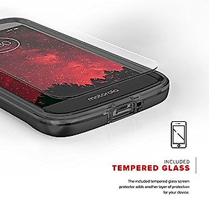 Zizo Ion Series Compitable with Moto e5 Cruise Case Military Grade Drop Tested with Tempered Glass Screen Protector e5 Play Black Smoke