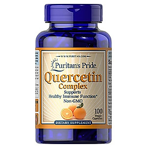 Puritans Pride Quercetin Complex with Vitamin C, Supports Upper Respiratory Health*, 100 ct