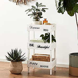 Signature Design by Ashley Yulton Farmhouse Shelf with Storage Trays, Antique White