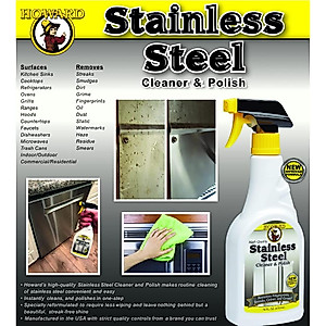 Howard Products Stainless Steel Cleaner for Appliances - Stainless Steel Cleaner and Polisher