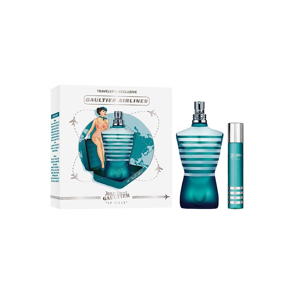Jean Paul Gaultier Le Male Gaultier Airlines For Men 2 Piece Set (4.2 Ounce Eau De Toilette Spray+ 20ml Trave Spray)