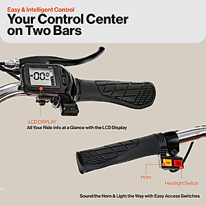 SuperHandy Adult Tricycle Electric Bike EcoRide 3 Modes, Adaptive Torque Pedal Assist, 250W Motor, (2) Lithium Batteries, 330LB Capacity, Large Storage Basket, LED Headlight, Air Pump+Lock Included