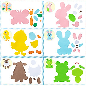 JOYIN 24 Pcs Foam Easter Egg Magnet Craft Kit, Easter Craft Kits DIY Animal and Egg Magnet Set for Kids Favor Classroom Homeschool Art Decor, Art and Craft Supplies Party Favors