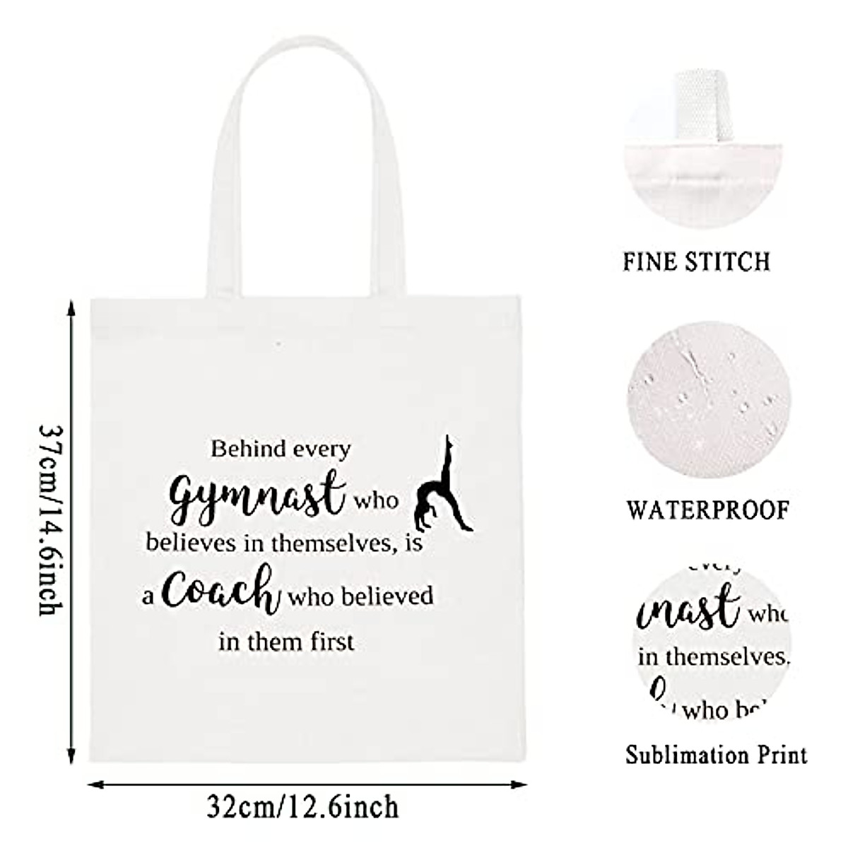 WCGXKO Gymnast Coach Gift Behind Every Gymnast Who Believes Themselves Is A Coach Who Believed In Them First (Gymnast Coach tote)