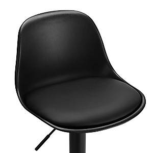 Finnhomy Bar Stools Set of 2, Swivel Barstools with Footrest and Ergonomic PP Back, Counter Height Adjustable Modern Counter Stools for Kitchen, Black
