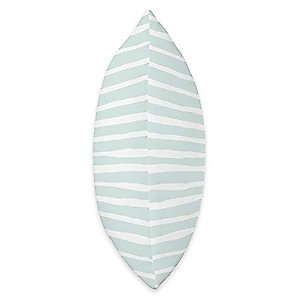 Vine Mercantile Cute Pastel Mint Green Aqua & White Wavy Stripe Throw Pillow, 16x16, Multicolor