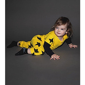 NUNUNU Baby Long Sleeve Playsuit, 100% Cotton, For Infant Boys & Girls, White - Stars, 6-12 Months…