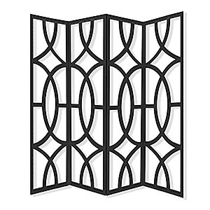 Screen Gems Savoy Screen SG-281-84" x 84" Room Divider, Black