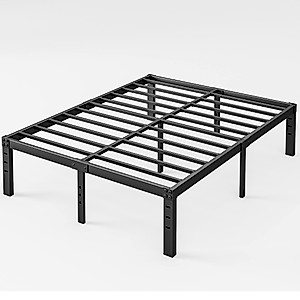 RestVille Queen Size Bed Frame Heavy Duty Steel Slats Platform Metal Bed Frame No Box Spring Needed