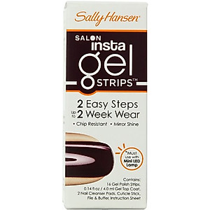 Sally Hansen Salon Insta Gel Strips, Pat On The Black, 16 Ounce