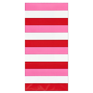 American Greetings 10.375" Valentine's Day Goodie Bags, Hearts and Stripes (16-Bags)