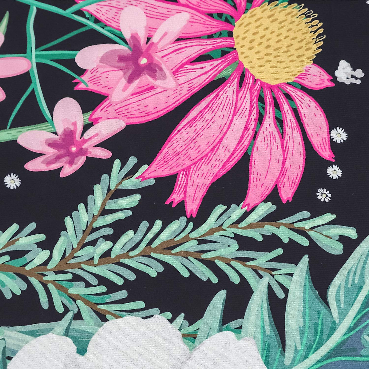 mchatte Moonlit Garden Tapestry Moon Tapestry for Bedroom Full Moon Surrounded By Plants and Flowers Black Room Decor Aesthetic Floral Moon Wall Tapestry for Teenager's Home Decor (82.7x59 Inches)