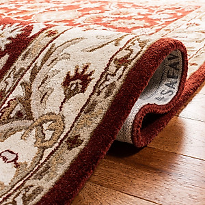 SAFAVIEH Royalty Collection Area Rug - 6' x 9', Red & Ivory, Handmade Traditional Oriental Wool, Ideal for High Traffic Areas in Living Room, Bedroom (ROY244B)
