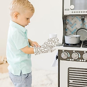 Melissa & Doug Wooden Chef’s Pretend Play Toy Kitchen With “Ice” Cube Dispenser – Charcoal Gray - Kitchen Play Set For Toddlers And Kids Ages 3+