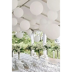 Giant Balloons 36-Inch White Balloons (Premium Helium Quality) Pkg/6, for Birthdays Wedding Photo Shoot and Festivals Christmas and Event Decorations