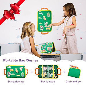 CHEFAN Felt/Flannel Board Story Set of 4, PRECUT Felt Pieces for Preschool Toddlers, Stone Soup, The Three Billy Goats Gruff, Jack and Beanstalk, The Boy Who Cried Wolf