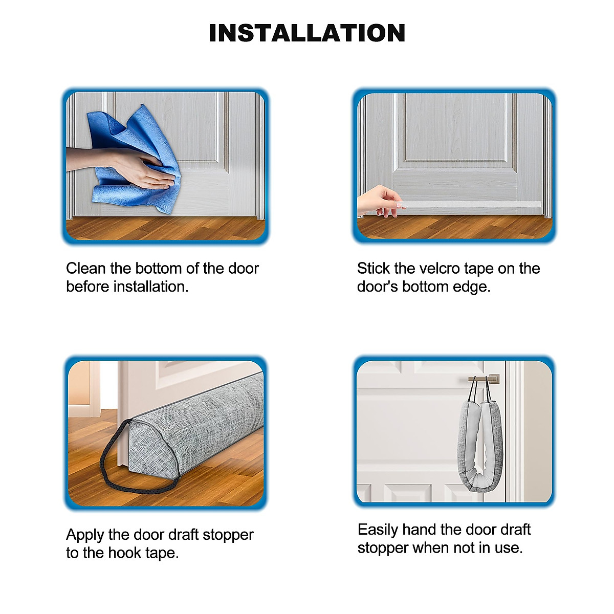 QUOLIX Triangle Under-Door Draft Stopper, 32" Noise Blocker, Weighted Weather Stripping, Gray Cotton & Polyester, Multi-Function Noise & Light Blocker,Gray