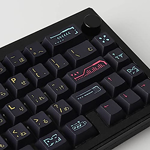 Hyekit PBT Keycaps 149 Keys Awaken Cyberpunk Keycaps Cherry Profile Dye-Sublimation Custom Keycaps for Cherry Gateron MX Switches Mechanical Keyboard US/UK Layouts (Japanese