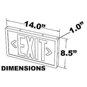 Carpenter Lighting Green Self-Luminous Tritium Exit Sign with 10-Year Life - Black Frame