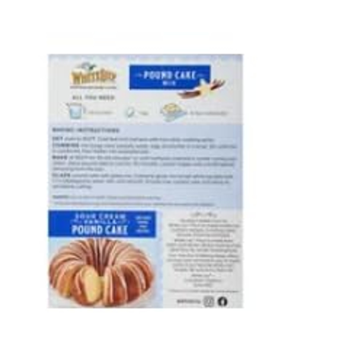 White Lily Vanilla Pound Cake Mix 16.2 OZ Box,Included vanilla glaze mix (PACK OF 3) With Meal Time Prayer Card