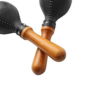 Percussion Maracas Pair of Shakers Rattles Sand Hammer Percussion Instrument with ABS Plastic Shells and Wooden Handles for Live Performances and Recording Sessions