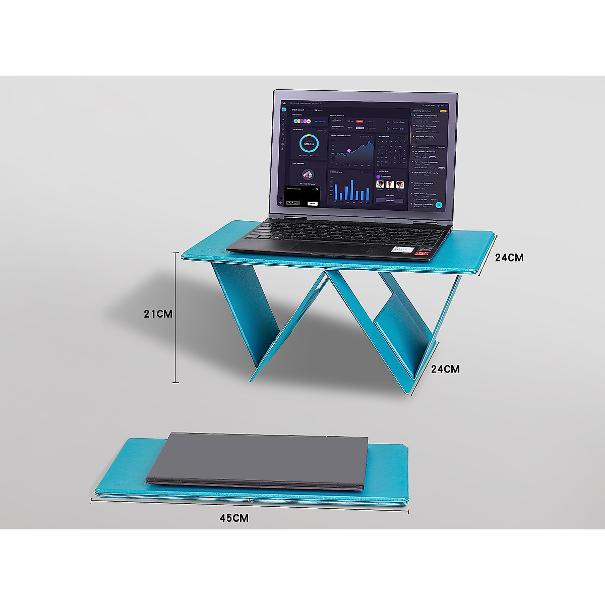 MRJKNRO.KJ Folding Table Desk at Home in The Office and car for Computer Laptop Pad Phone Reading Writing Easy to use Carry and stroage Lightweight… (Blue, 9.8“ X21.5“x 9.8")