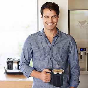 LeadYuantop Self Stirring Coffee Mug, 18 oz Automatic Magnetic Electric Mixing Cup Stainless Steel Travel Cup for Coffee, Chocolate, Milk, Tea, Office, Home, Kitchen (Deep Navy)