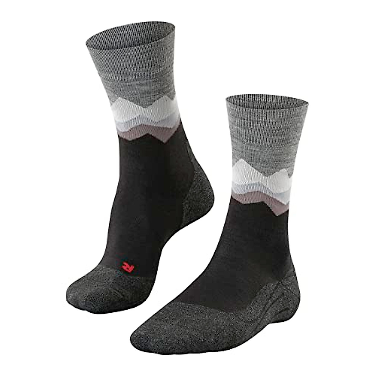 FALKE Men's TK2 Explore Crest Hiking Socks, Merino Wool, Mid Calf, Medium Padding, Max Comfort, Athletic Sock, Black (Black 3003), 12.5-13.5, 1 Pair