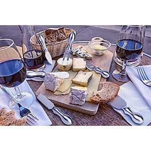 BURU Cheese Knives Set 6-Piece Stainless Steel Cheese Knife Set for Charcuterie with Spreader, Fork and Case with best cheese knives Great Gift Set and best cheese knife with full-length blades