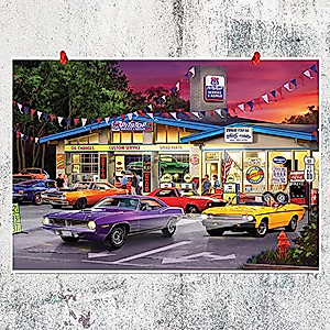 Route 66 Decor - Mother Road Vintage Car Posters Picture Canvas Printing Wall Art Home Bedroom Living Room Office Wall Decor Gifts for Men (route 66 poster,12x18inch-unframed)