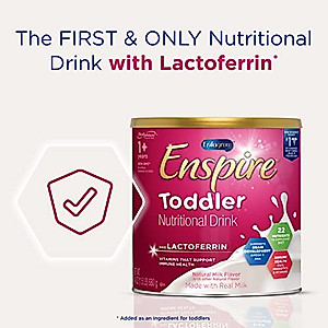 Enfagrow Enspire Toddler Nutritional Drink with Lactofrerrin, DHA, and MFGM for Brain Support and Immune Health, Non-GMO, Powder Tub 24 Oz, Pack of 4