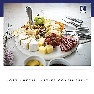 Outdo Nozh 5-piece Stainless Steel Cheese Knife Set Cheese Knives Set Makes a Desirable Gift - Functional Charcuterie Utensils - Gift Ready Charcuterie Board Accessories - Cheese Board Knife Set