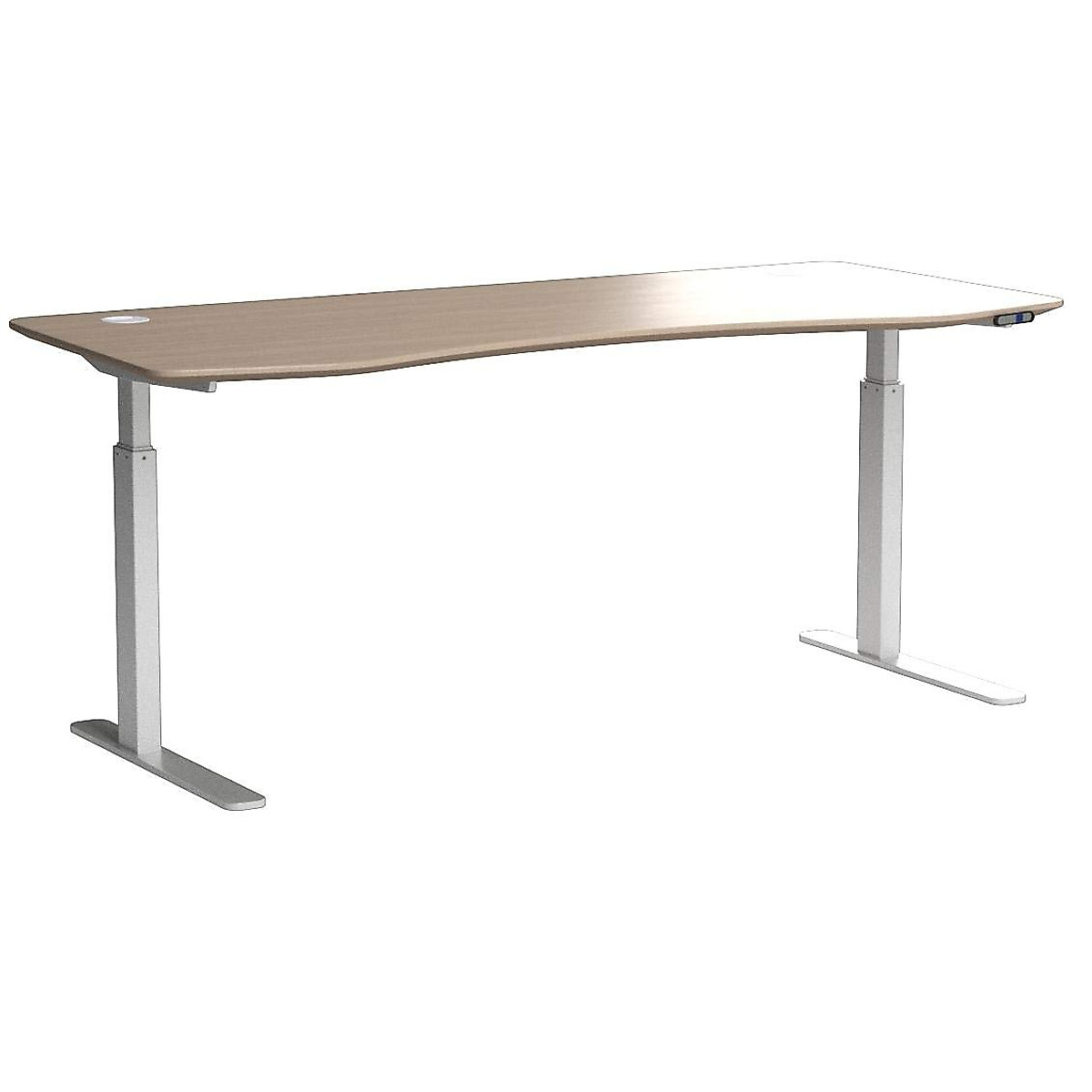 ApexDesk Elite Pro Series 60" Electric Height Adjustable Stand up Desk, Sit Stand Home Office Desk, Computer Desk - Curved Oak