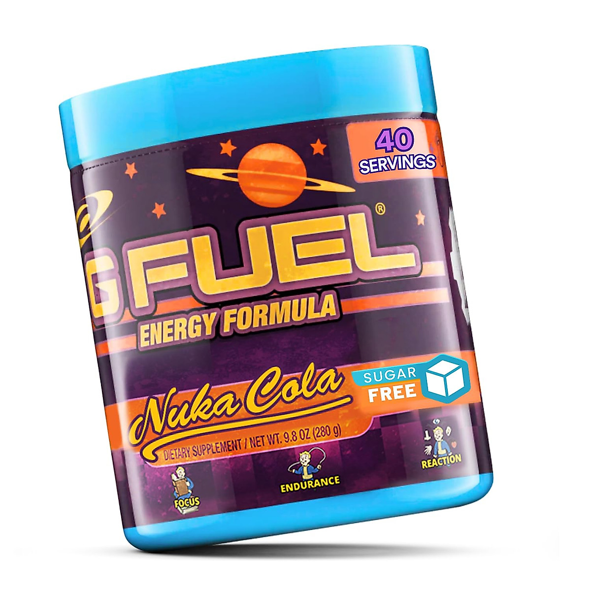 G Fuel Nuka Cola Energy Powder, Sugar Free, Clean Caffeine Focus Supplement, Water Mix, Tropical Citrus Berry Flavor, Focus Amino, Vitamin + Antioxidants Blend - 9.8 oz (40 Servings)