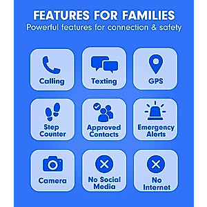 JrTrack 2 SE Smart Watch for Kids by Cosmo | 4G Phone Calling & Text Messaging | SIM Card & Flexible Data Plans | GPS Tracker Watch for Kids | Children’s Smartphone Alternative (Blue)