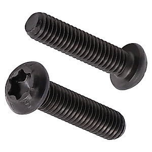 M10-1.5 x 40mm (10 pcs) Button Torx Head Machine Screws, Black Oxide Finish 10.9 Grade Alloy Steel, Full Thread Coarse Thread, Torx Drive Bit T50